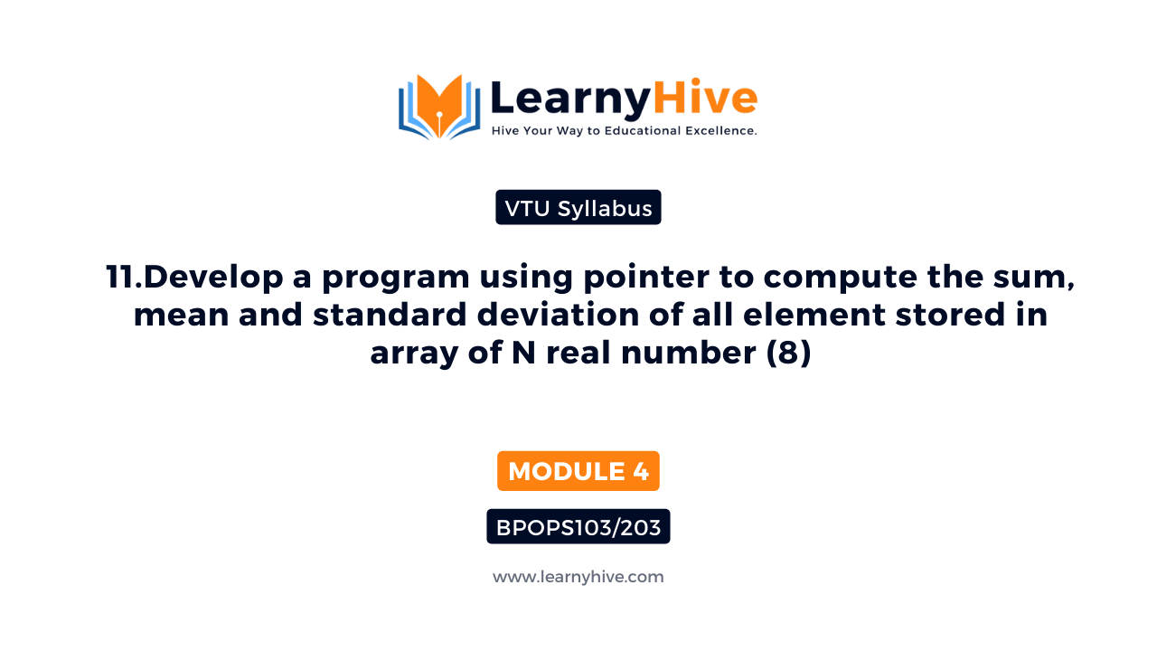 11develop A Program Using Pointer To Compute The Sum Mean And 1271