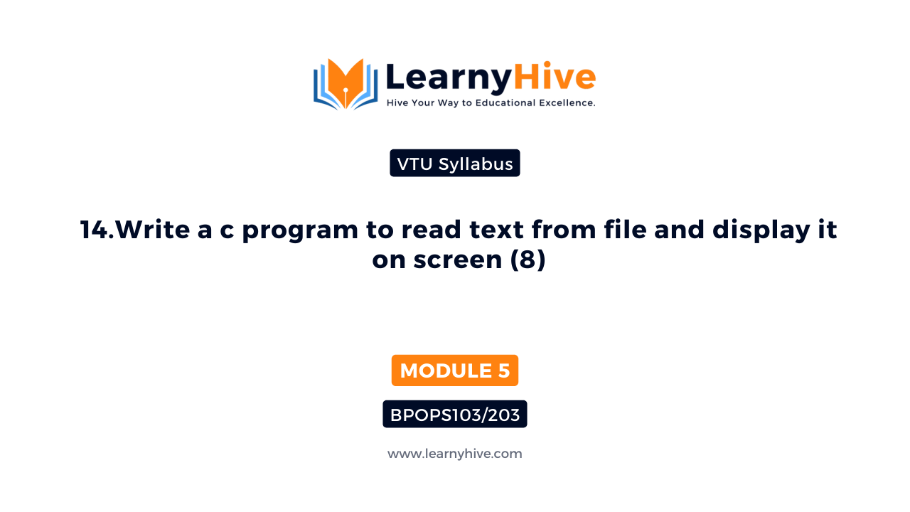 14.Write A C Program To Read Text From File And Display It On Screen (8 ...