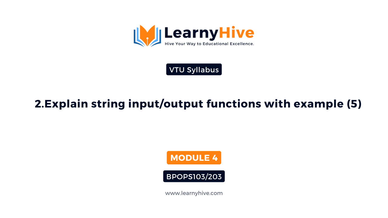 2explain String Inputoutput Functions With Example 5 Learnyhive