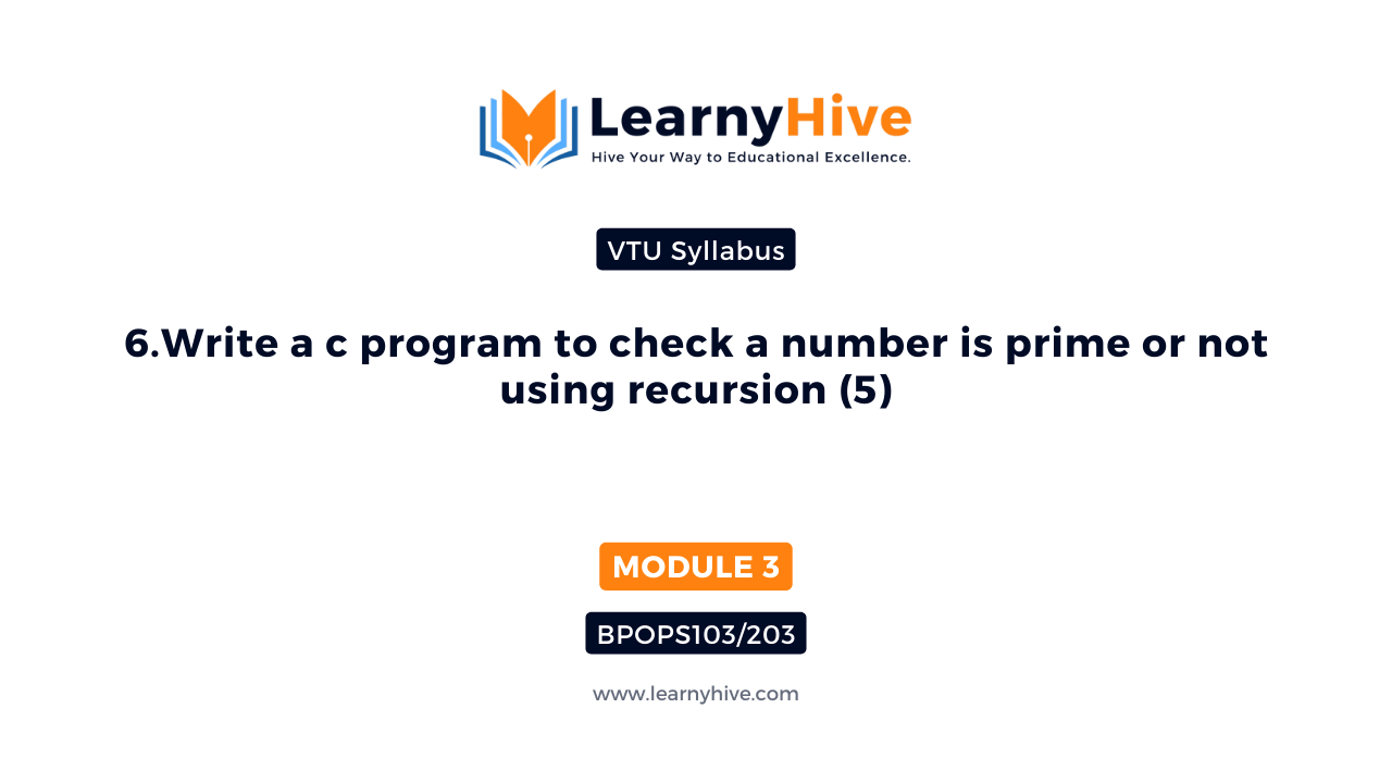 6write A C Program To Check A Number Is Prime Or Not Using Recursion