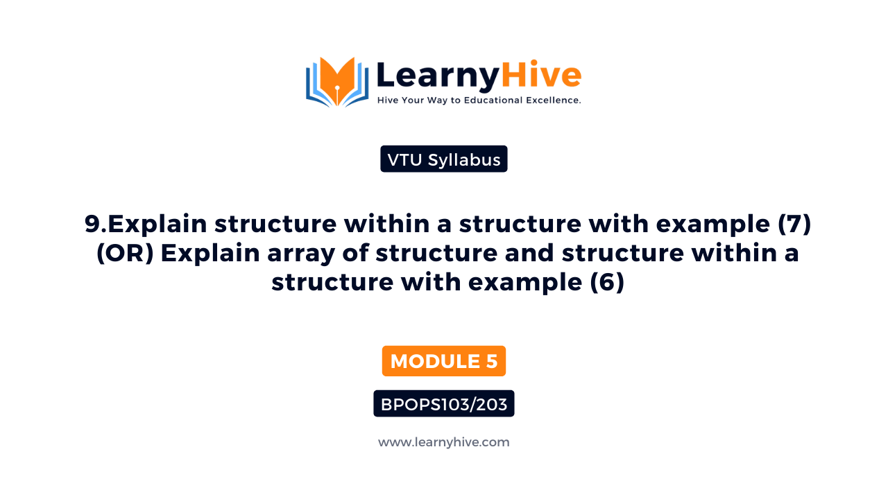 9explain Structure Within A Structure With Example 7 Or Explain Array Of Structure And 