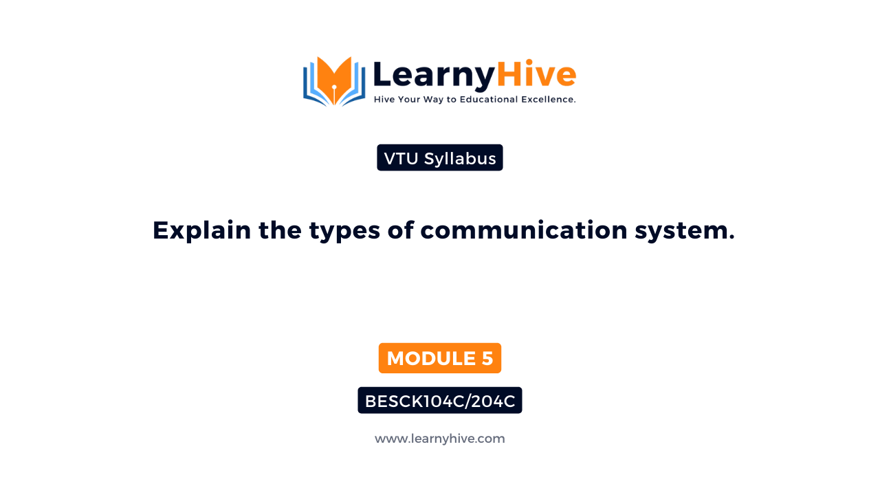 Explain The Types Of Communication System. | LearnyHive
